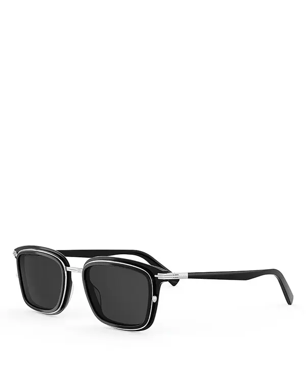 Dior Diorblacksuit Square Sunglasses, 53mm - Shiny Black / Smoke