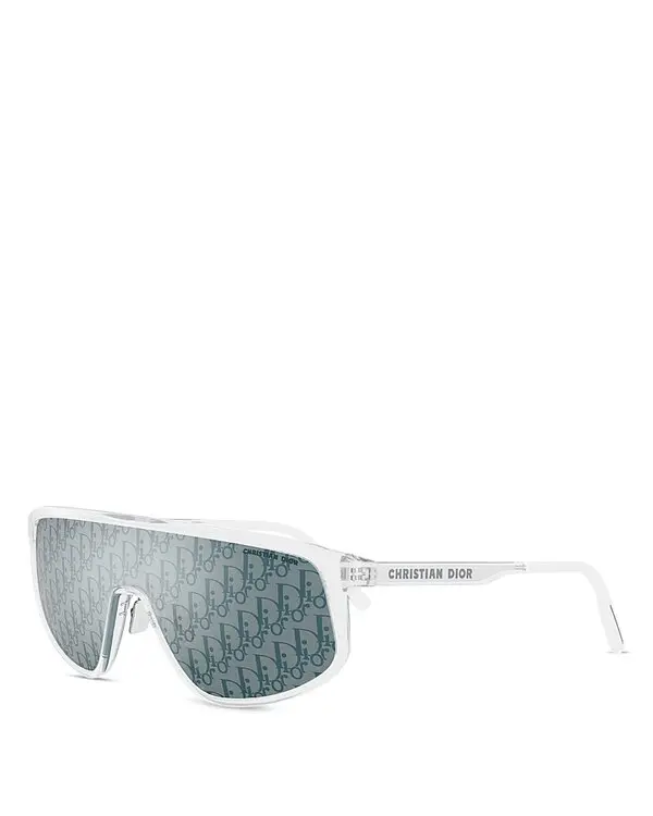 Dior Diortag Mask Sunglasses, 134mm - Crystal/oblique Blue