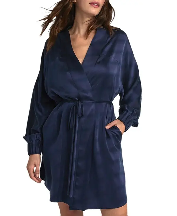 Lunya Washable Silk Robe - Deep Blue