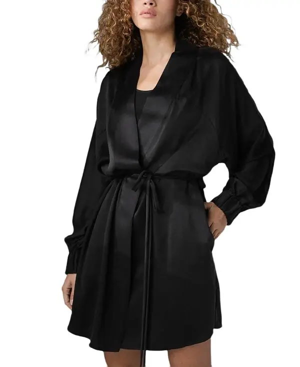 Lunya Washable Silk Robe - Immersed Black