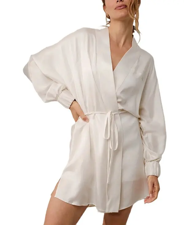 Lunya Washable Silk Robe - Tranquil White