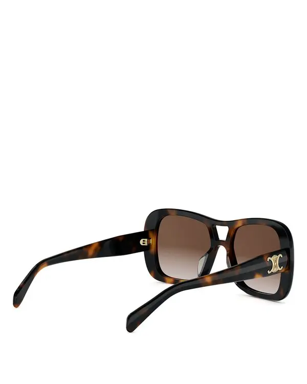 Celine Triomphe Pilot Sunglasses - Dark Havana/brown Lens