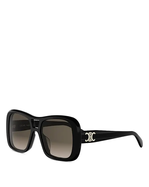 Celine Triomphe Pilot Sunglasses - Shiny Black/brown Lens