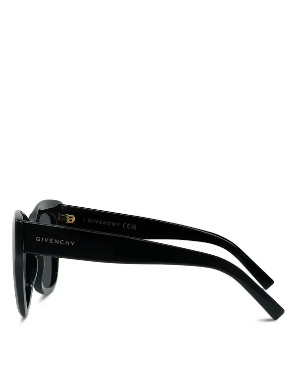 Givenchy Geometric Sunglasses, 53mm - Shiny Black/smoke