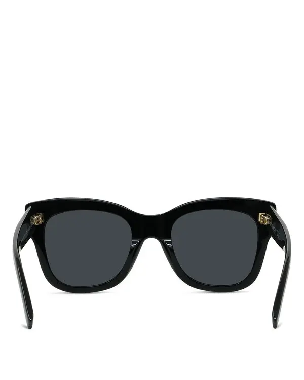 Givenchy Geometric Sunglasses, 53mm - Shiny Black/smoke