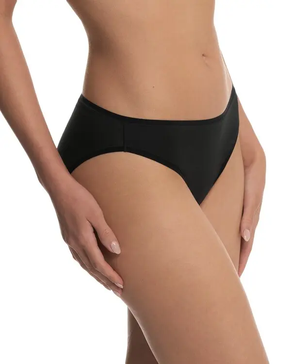 Natori Bliss Bare Cotton Bikini, Pack Of 3 - Black