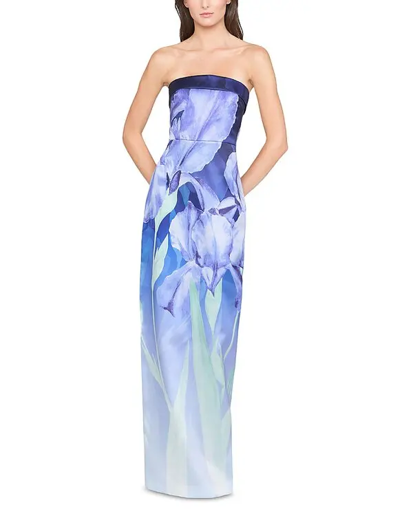 Theia Cyrilla Strapless Column Gown