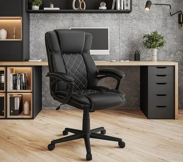 TECHNI MOBILI Ergonomic Office Chair High Back Faux Leather - One-color