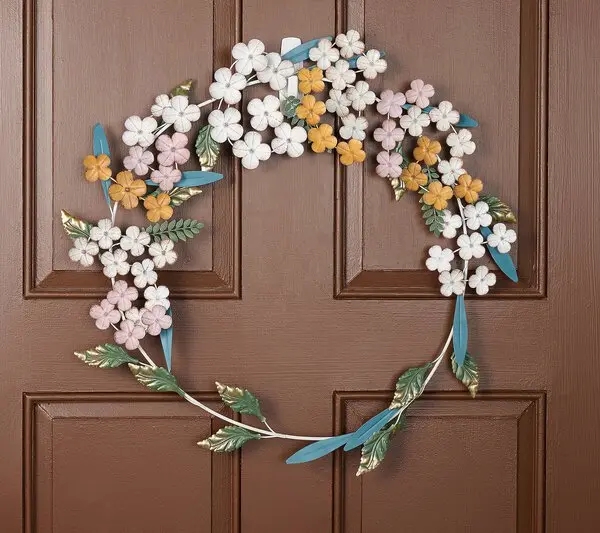HOME REFLECTIONS 23' Oval Metal Hydrangea Wreath - One-color