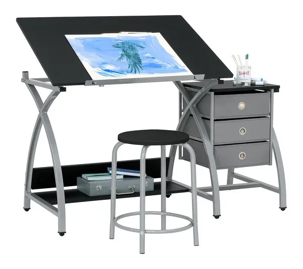 STUDIO DESIGNS HOME Studio Designs Comet Center Plus Drawing Table With Stool - One-color