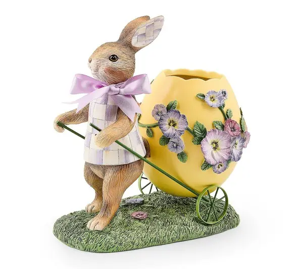 MACKENZIE-CHILDS Pansy Party Bunny And Cart Cen Terpiece - One-color