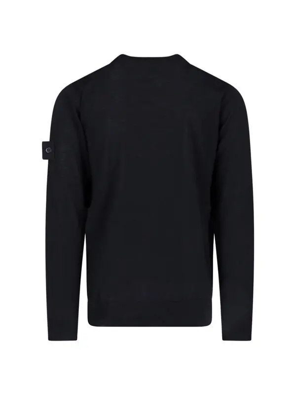 Stone Island Virgin Wool Sweater With Compass Logo