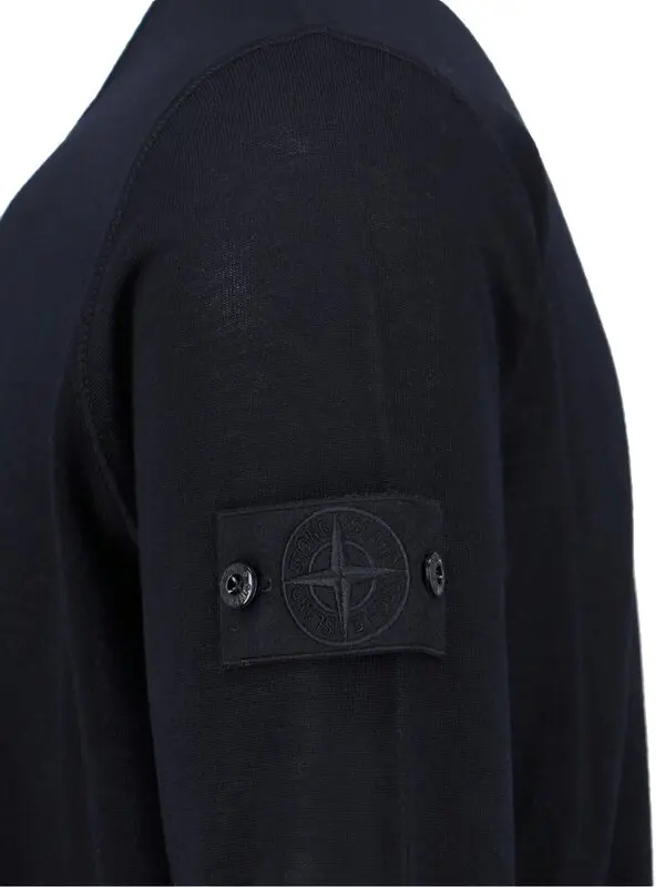 Stone Island Virgin Wool Sweater With Compass Logo