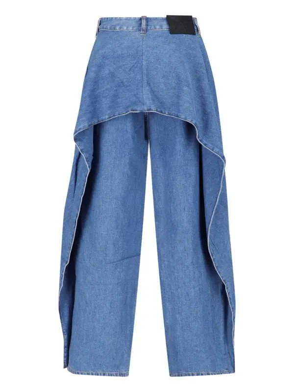 Loewe Draped Wide Leg Jeans - Light Blue
