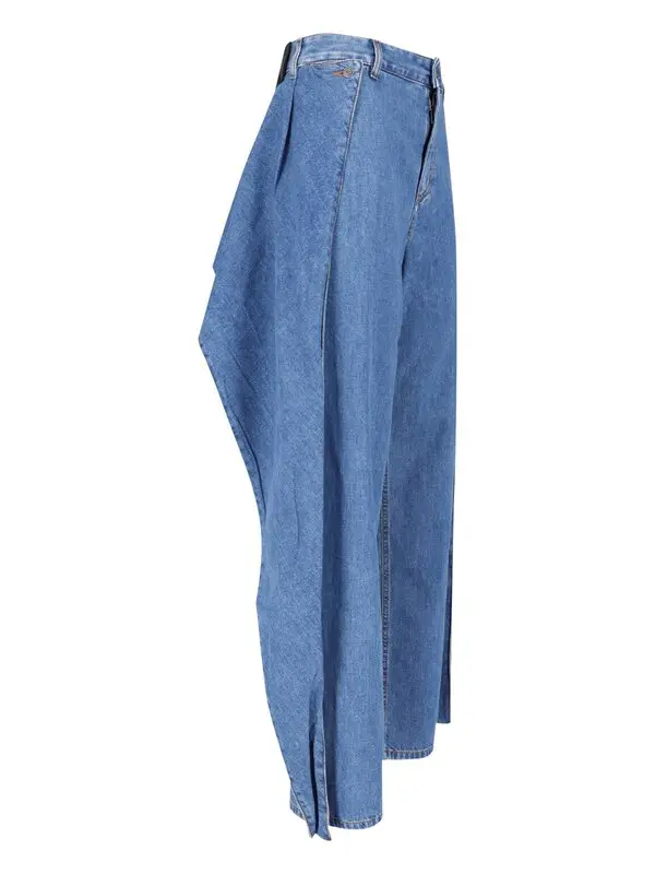 Loewe Draped Wide Leg Jeans - Light Blue