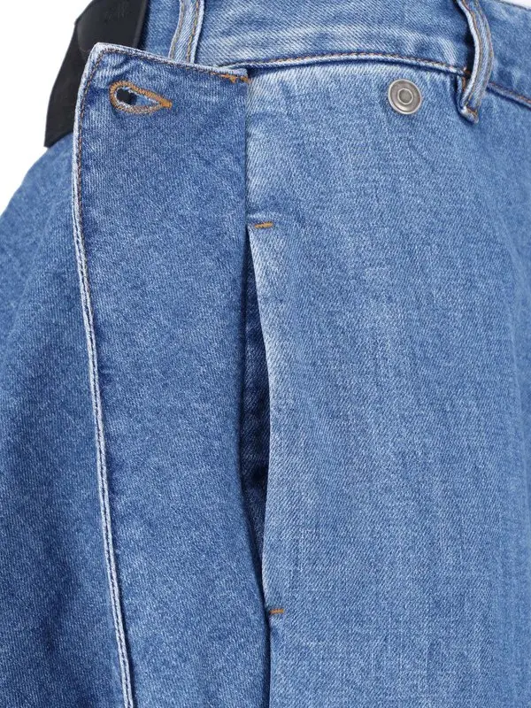 Loewe Draped Wide Leg Jeans - Light Blue