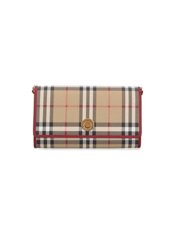 Burberry Check" Chain Wallet - Beige