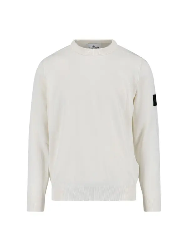 Stone Island Knitted Organic Cotton Sweater - White