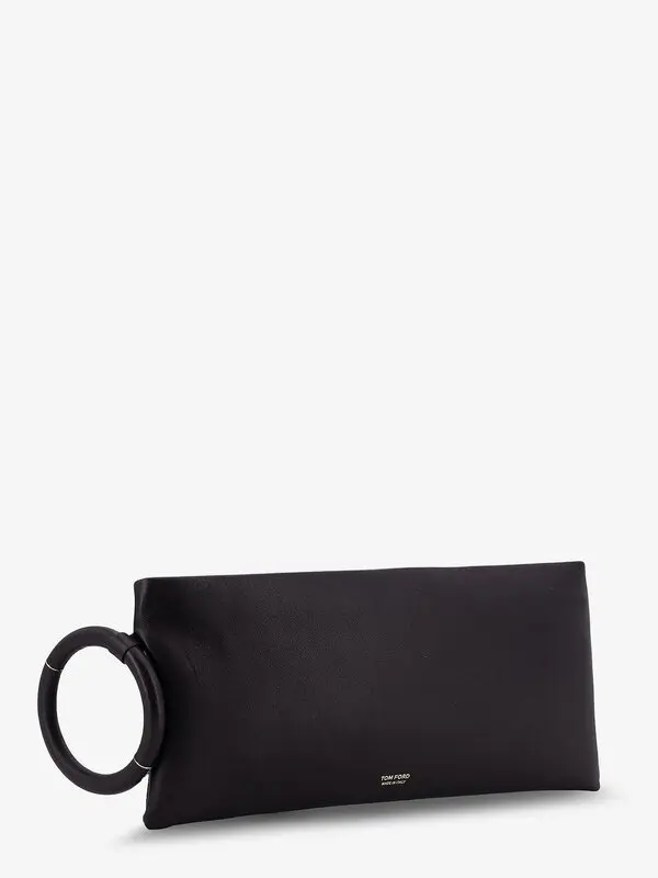 TOM FORD Aura Leather Clutch Bag - Black