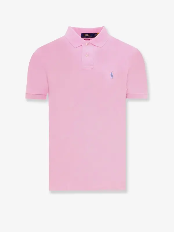 Polo Ralph Lauren Cotton Polo Shirt With Embroidered Logo On The Front - Pink