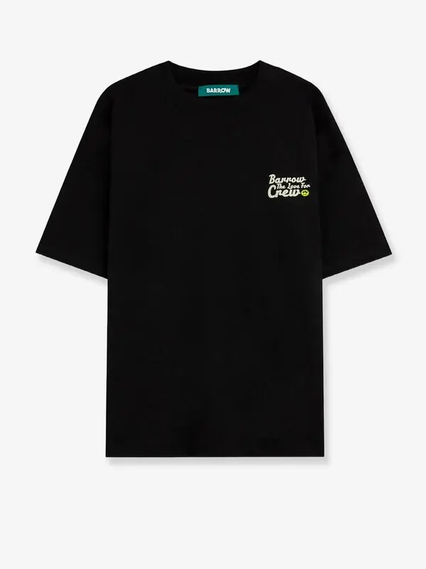 BARROW Cotton Tshirt With Logo Print On The Front - Black