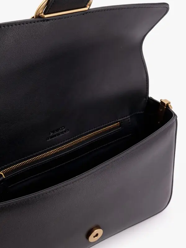 Pinko Love One Classic Leather Shoulder Bag