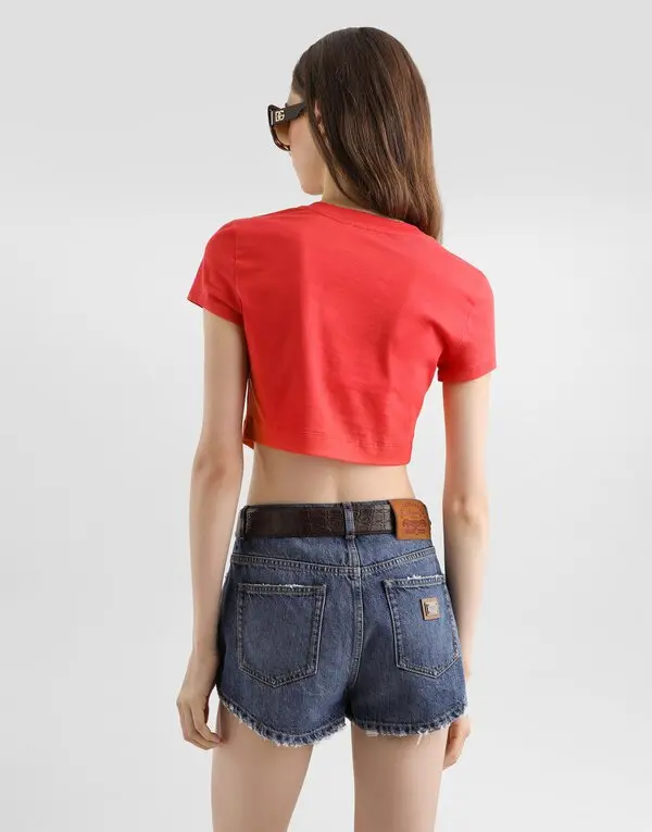 Dolce & Gabbana Jersey T-shirt With Print And Embroidery - Red