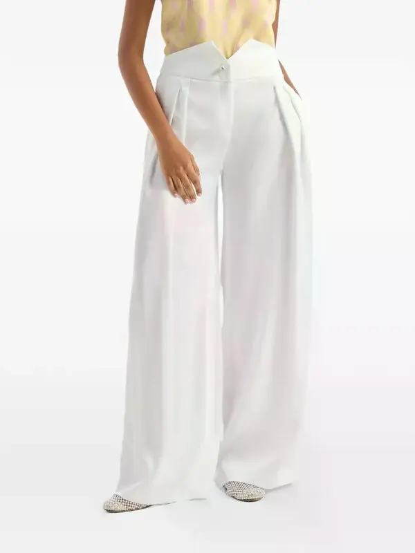 GENNY Pleated High-waisted Palazzo Pants