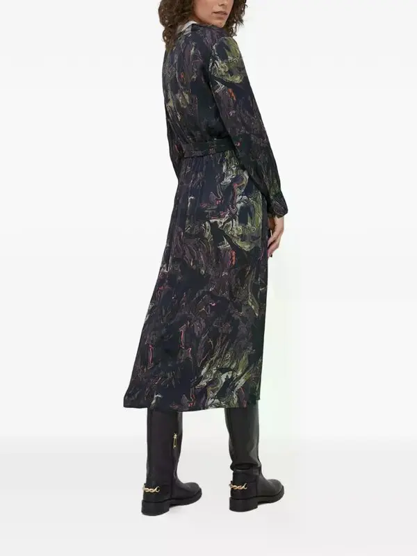 MOS MOSH Belted Printed Midi Dress