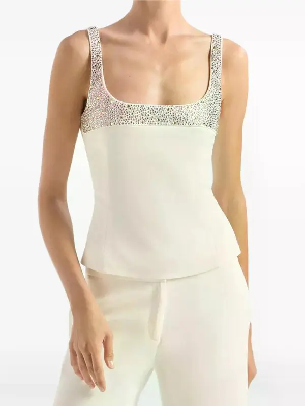 GENNY Embellished Square Neck Sleeveless Top