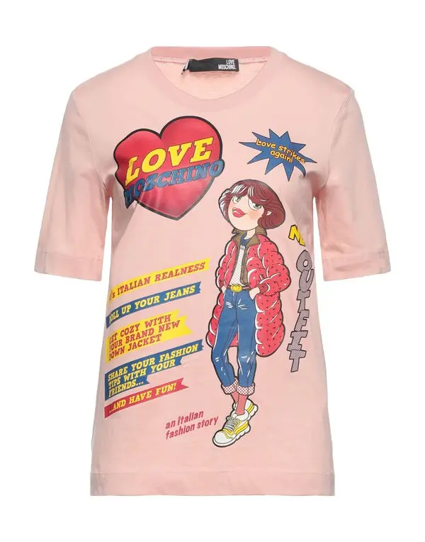 Moschino Cotton And Elastane T-shirt With Graphic Print