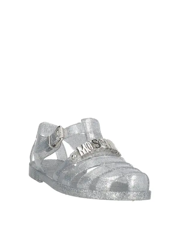 Moschino Sandals With Glittered Finish - Grey