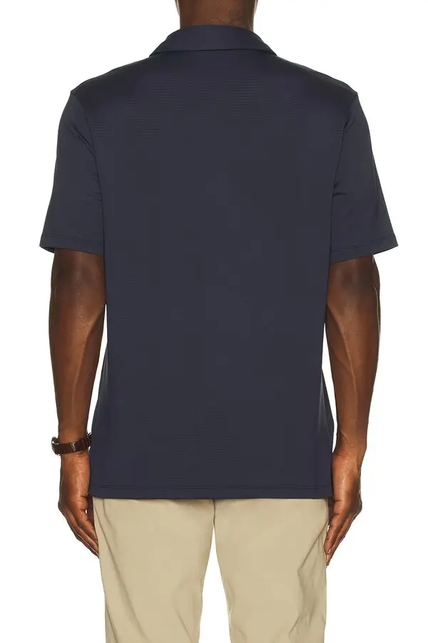 Beyond Yoga All In Active Polo In Baby Blue - Nocturnal Navy
