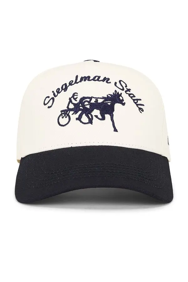 SIEGELMAN STABLE Five Panel Cap - Cream & Navy