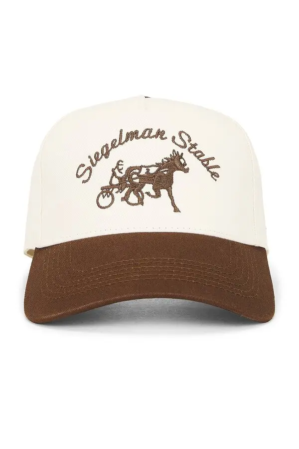 SIEGELMAN STABLE Five Panel Cap - Ivory & Brown
