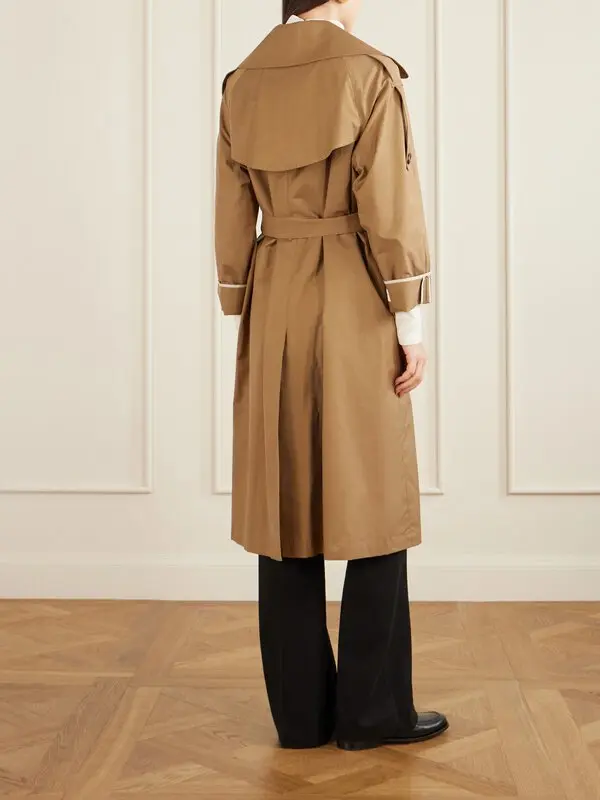 Max Mara Belted Cotton-blend Gabardine Trench Coat - Brown