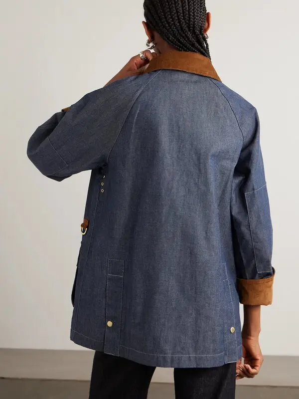 Barbour Asker Cotton Corduroy-trimmed Denim Jacket