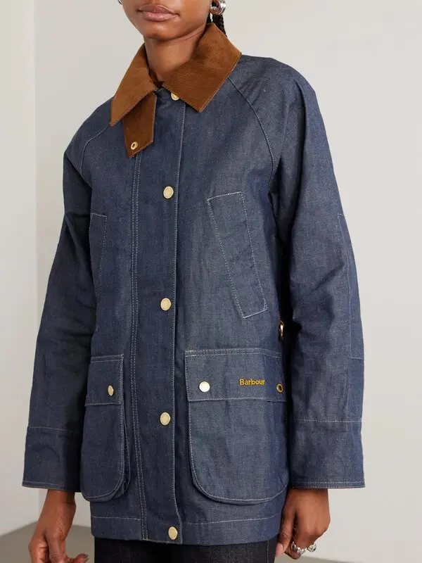 Barbour Asker Cotton Corduroy-trimmed Denim Jacket