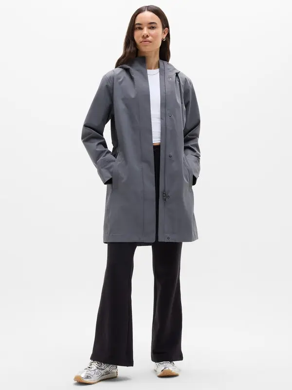 Athleta Rainout Ridge Long Trench - Slate