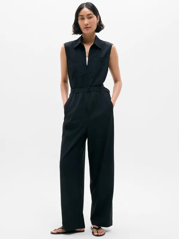 Athleta Sleeveless Jumpsuit - Black