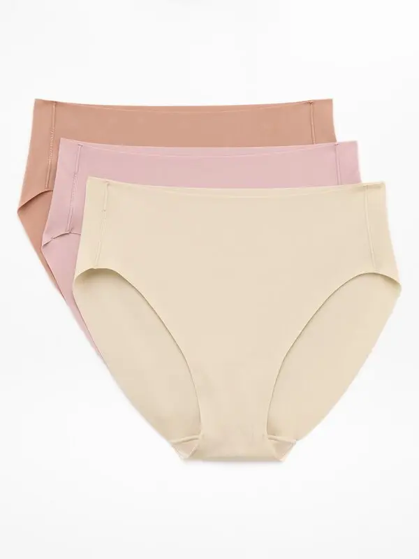 Athleta Sleek Form No Show Bikini Underwear 3-pack - Zephyr/hazlenut/blush