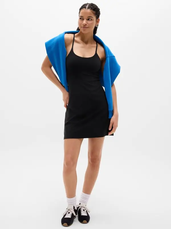 Athleta Transcend Scoop Neck Mini Dress - Black