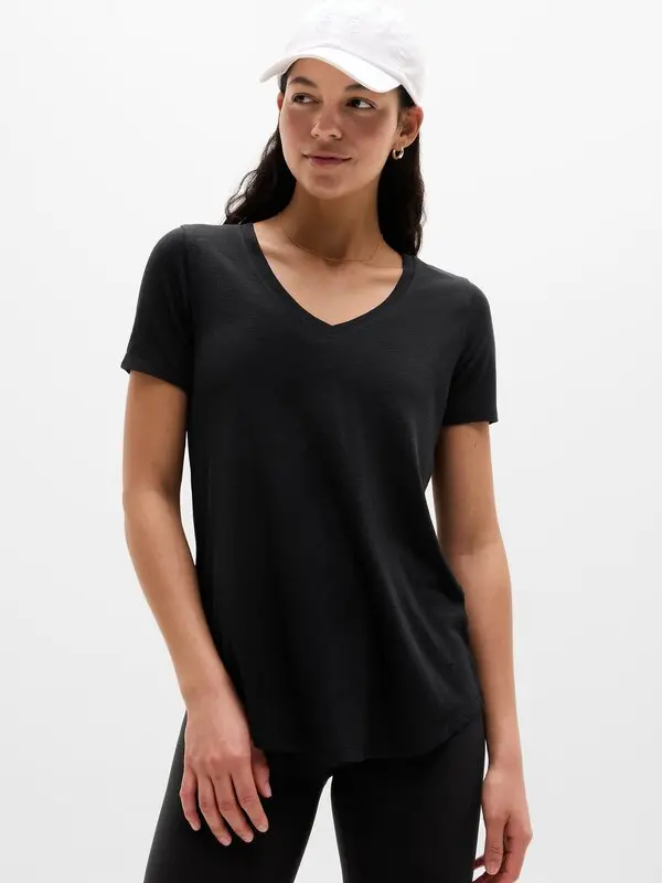 Athleta Breezy Scoop V-neck Tee - Black