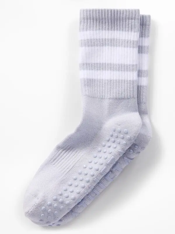 Athleta Pilates Gripper Crew Socks - Dove
