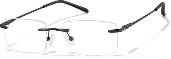 Zenni Rectangle Eyeglasses With Stainless Steel Frame - Black
