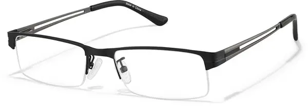 Zenni Rectangle Eyeglasses Stainless Steel Frame - Black
