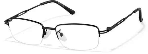 Zenni Rectangle Stainless Steel Half Rim Eyeglasses - Black