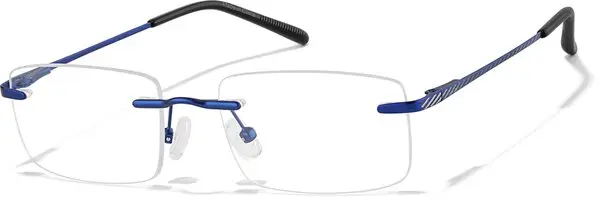 Zenni Rectangle Eyeglasses With Stainless Steel Frame - Blue