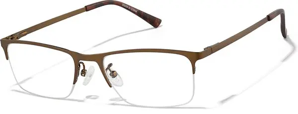 Zenni Rectangle Eyeglasses Stainless Steel Frame - Brown