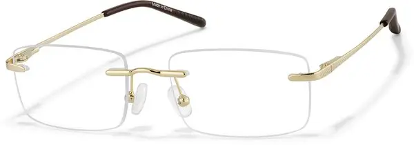 Zenni Rectangle Eyeglasses With Stainless Steel Frame - Gold